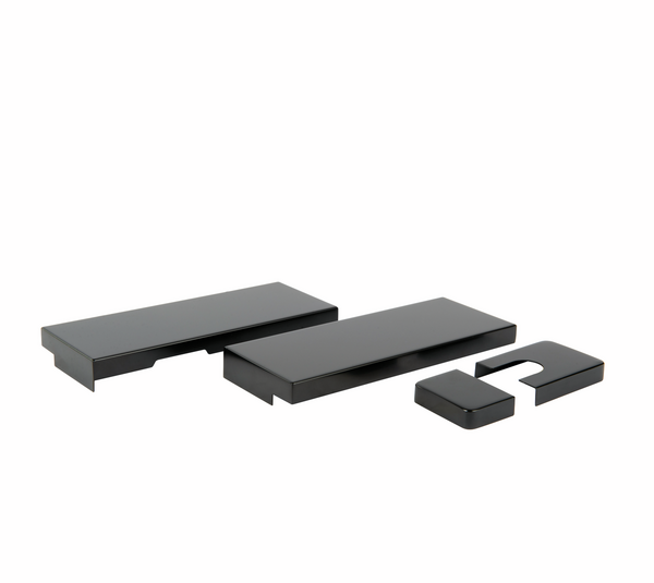 Alva self-closing patch fitting cover caps set | Black RAL 9005 powder ...