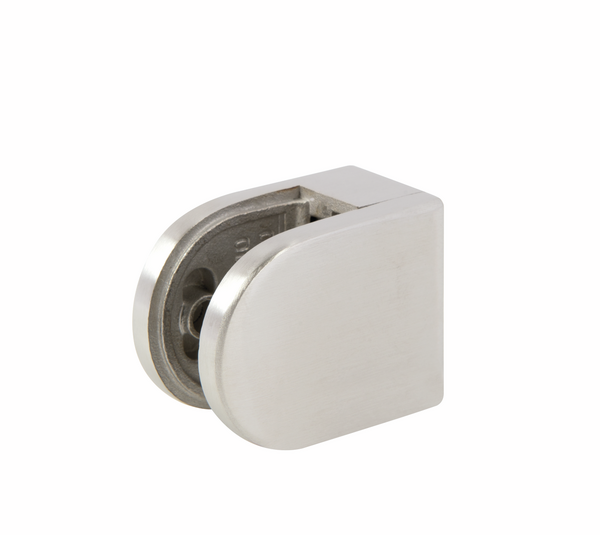 Clamp fixing D-shaped 50 x 40 mm | Brushed | Stainless steel V4A | For ...