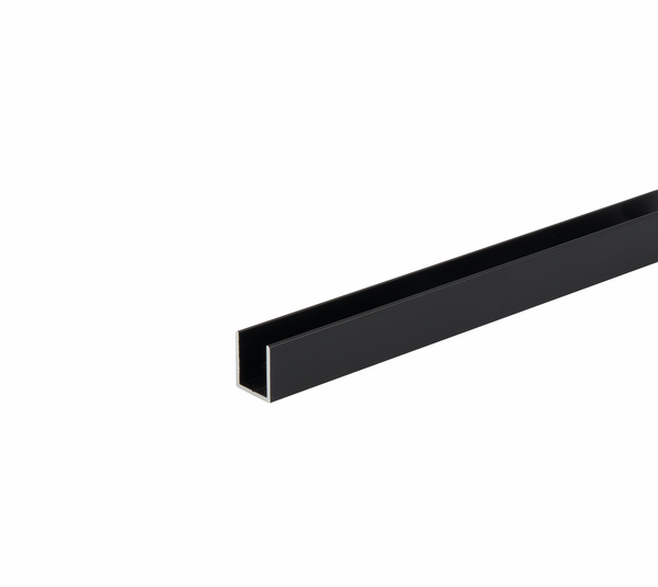U-Profil 20 x 17 mm | Schwarz C35 eloxiert E6 gebeizt matt | 2.500 mm ...